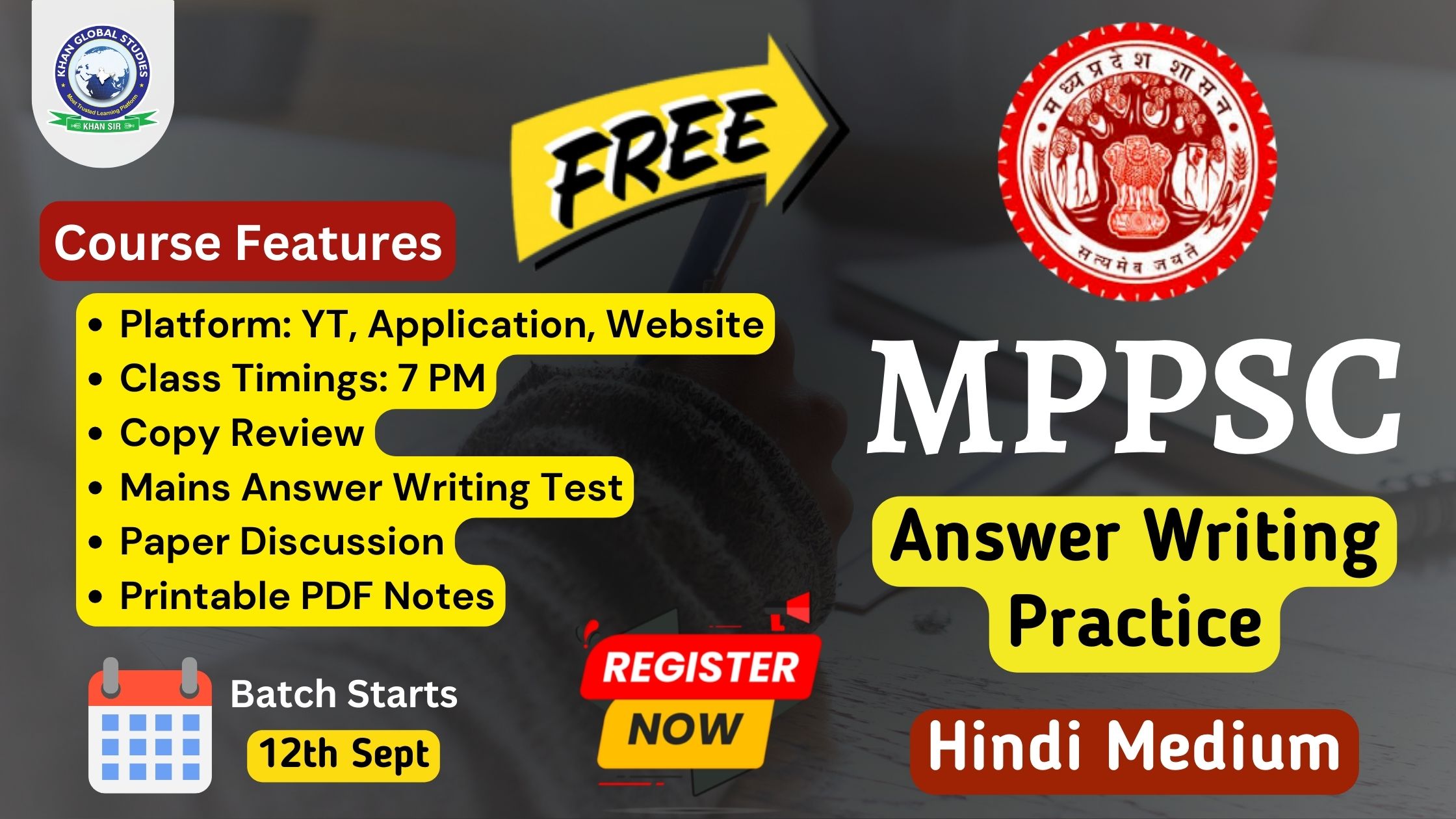 Join Online MPPSC Answer Writing Practice Set 2024 | Khan Global ...