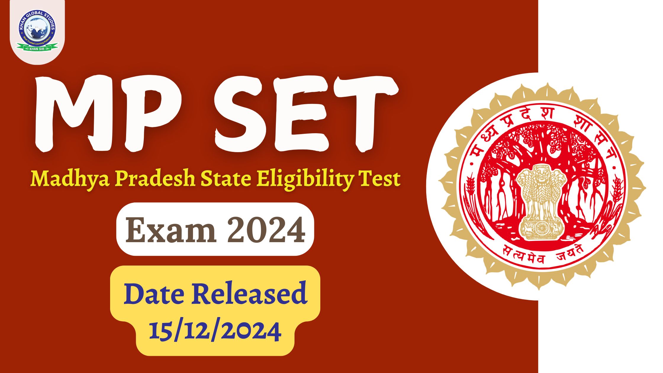 MP SET 2024 Exam Date Released: Download Admit Card | Khan Global ...
