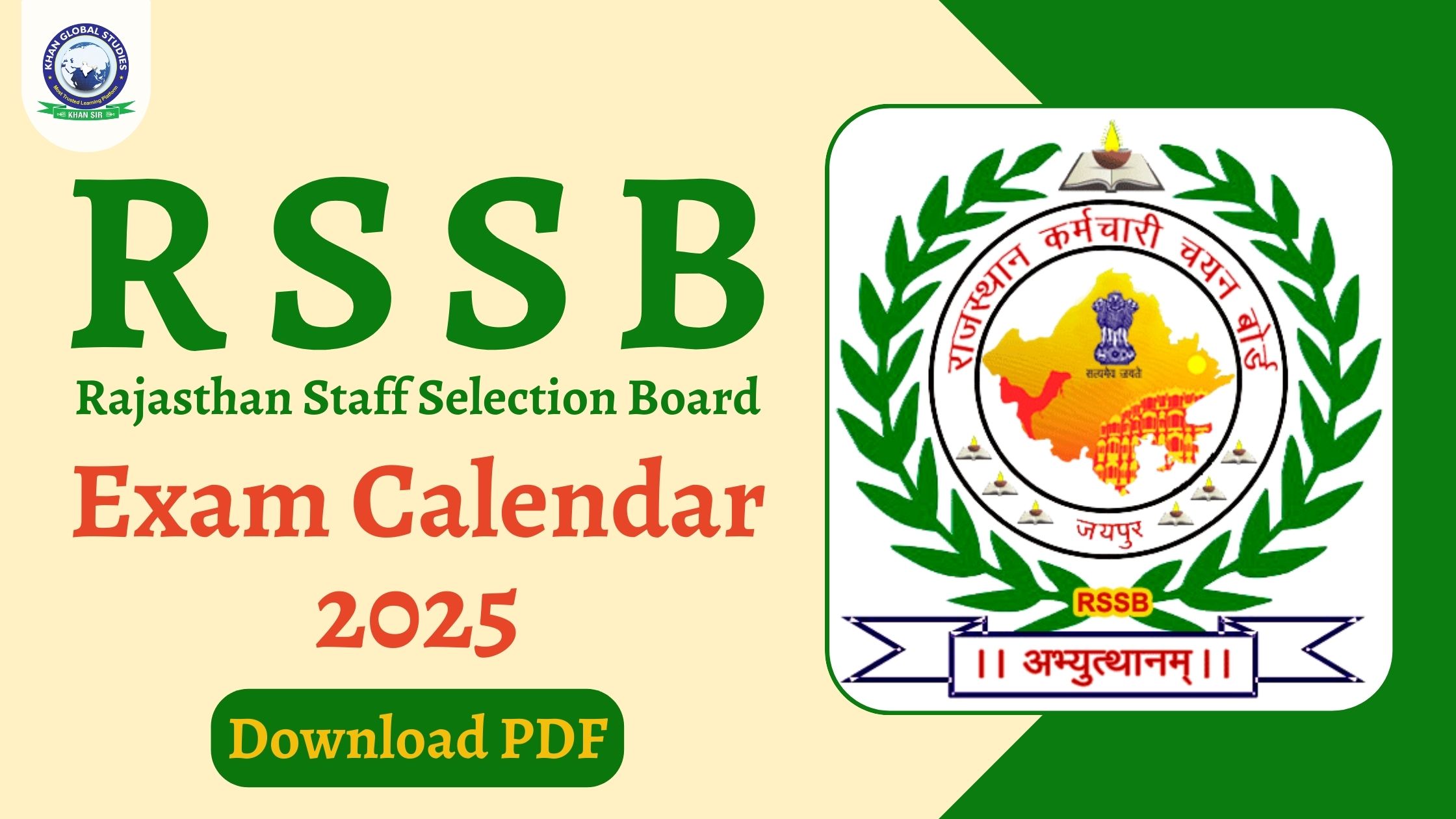 RSSB Exam Calendar 2025: Check Date and Download PDF | Khan Global ...