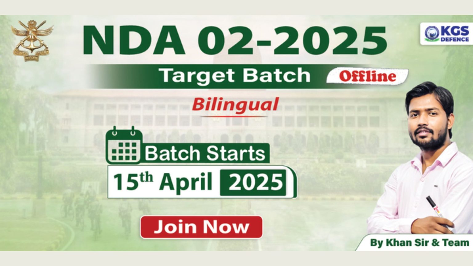 Join Offline NDA 02 2025 Target Batch Bilingual at Dehradun | Khan Global Studies Blogs