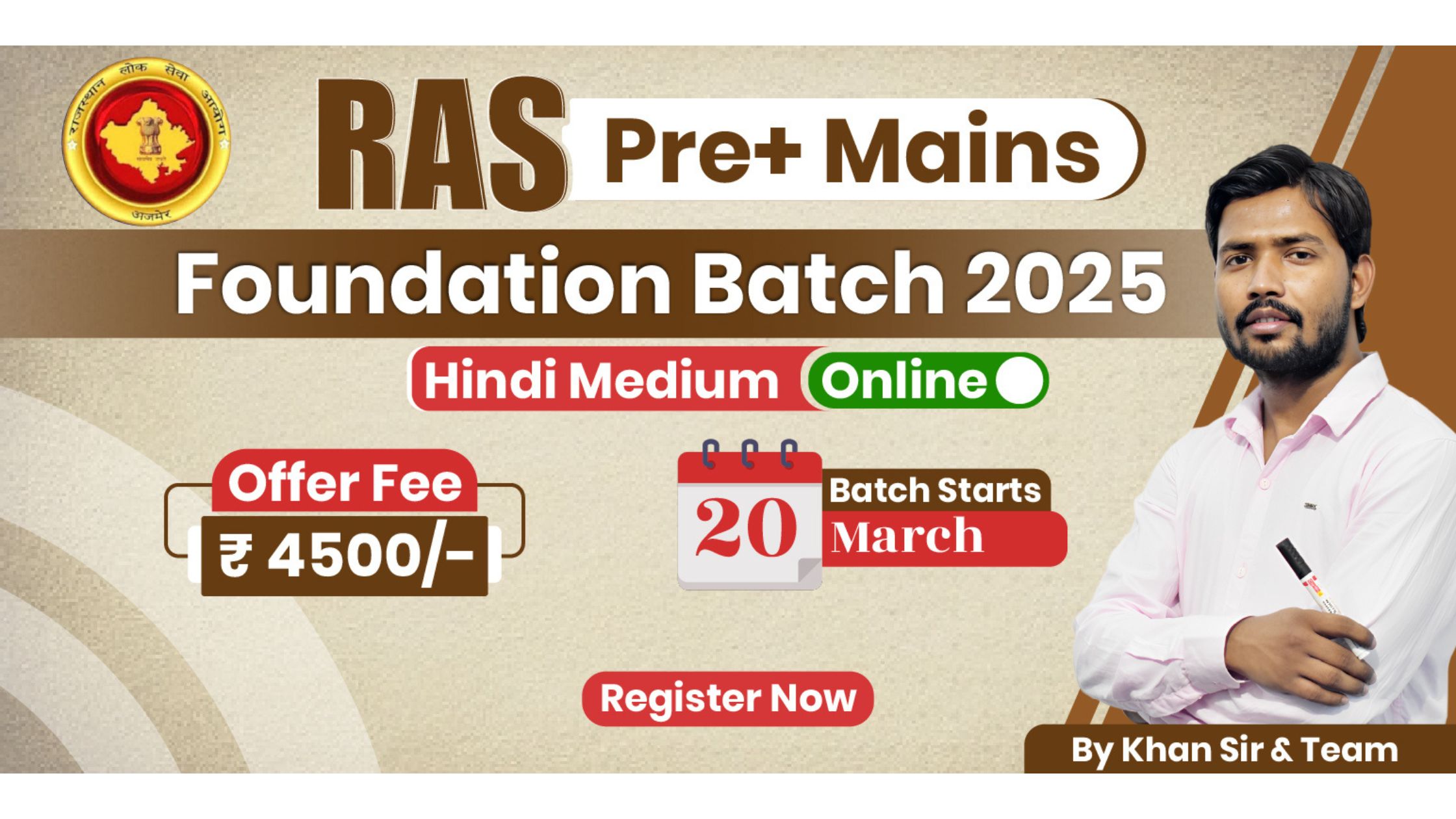 Join Online RAS Foundation (प्री+मेन्स+फाउंडेशन) 2025 Batch | Khan ...