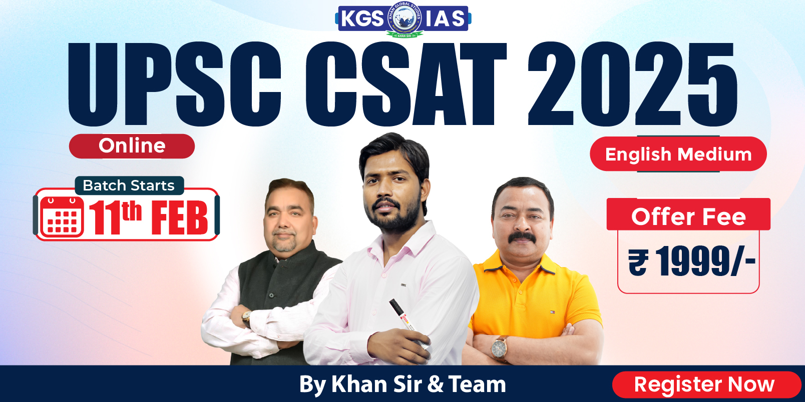 Join Online UPSC CSAT 2025 Batch English Medium | Khan Global Studies Blogs