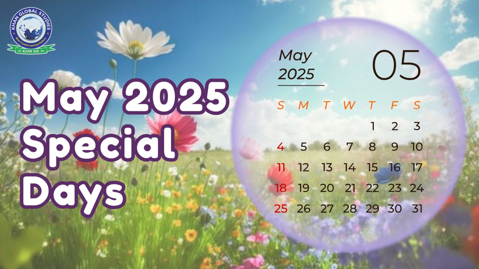 May Special Day 2025: National and International Days | Khan Global ...