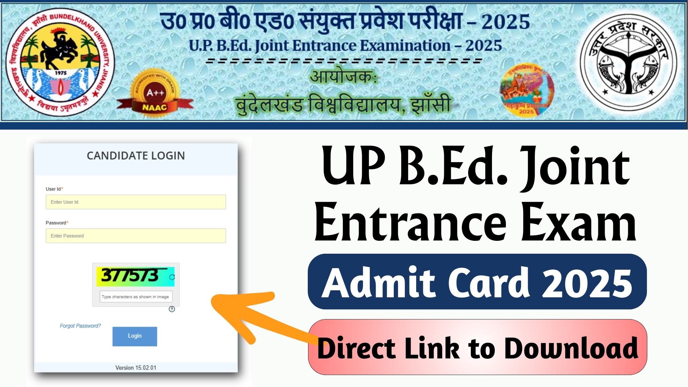 UP B.Ed. JEE Admit Card 2025 Released @bujhansi.ac.in | Khan Global ...